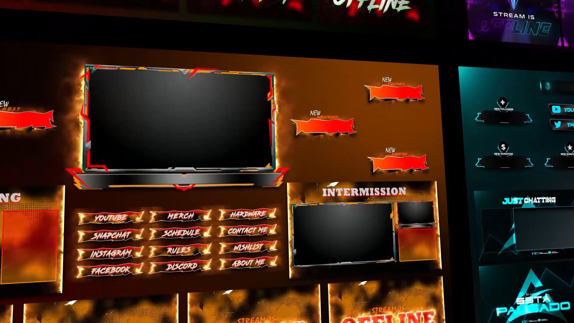 Custom Twitch Overlay Package | ANIMATED Stream Package: Screens ...