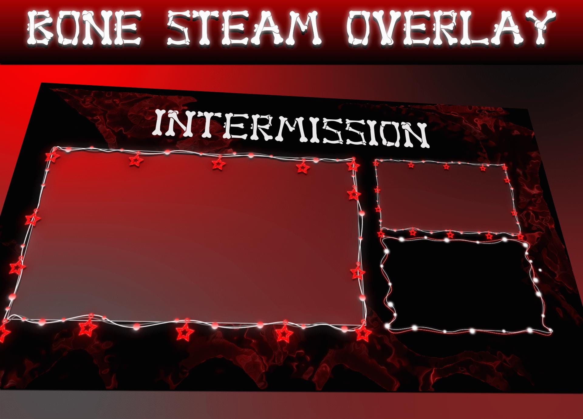 Skulls Red Halloween Stream Overlay - Bone Stream Overlay Package ...