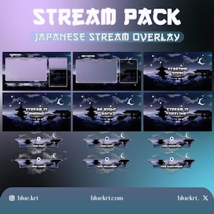 Japanese Night Sky Twitch Overlay | Japanese-style Night Sky a With a ...