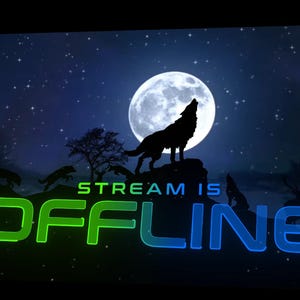 Lunar Wolf Stream Overlay: Green and Blue Twitch Overlay Pack, Wolf ...