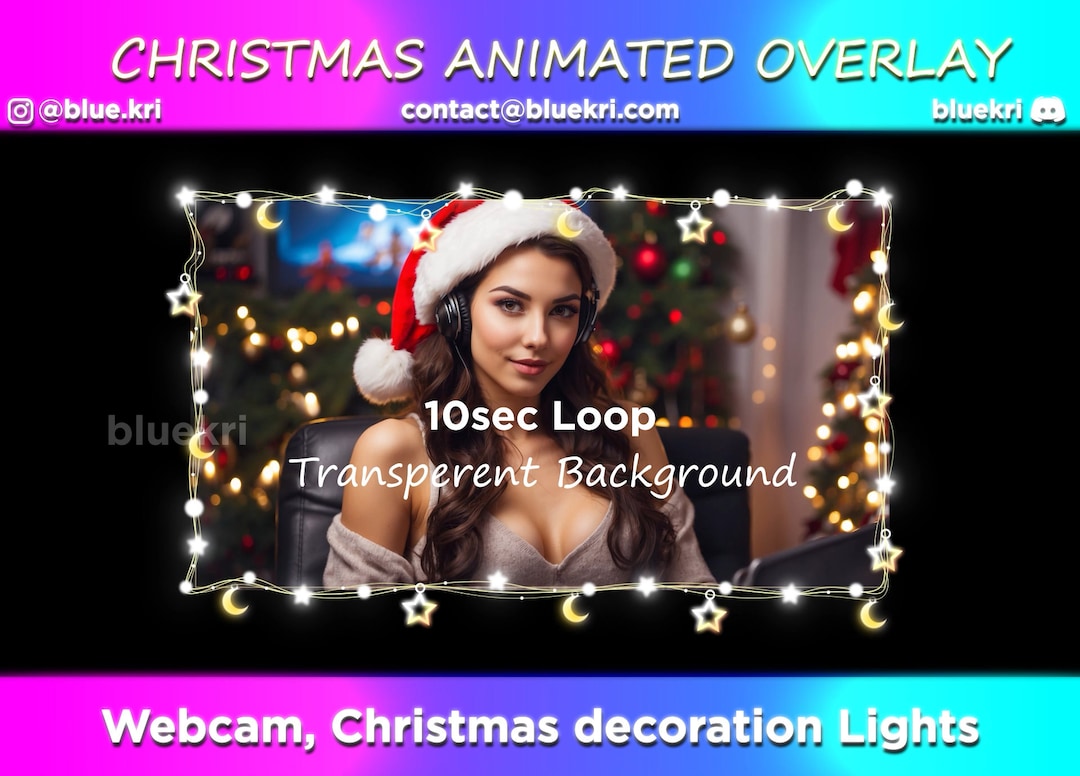 Twitch Animated Christmas Lights Webcam Overlay / Holiday Twitch Webcam ...