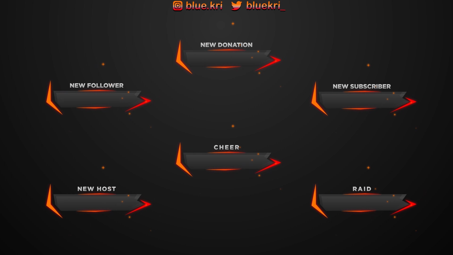 Orange Animated Twitch Overlay Bundle - Full Stream Package With Alerts ...