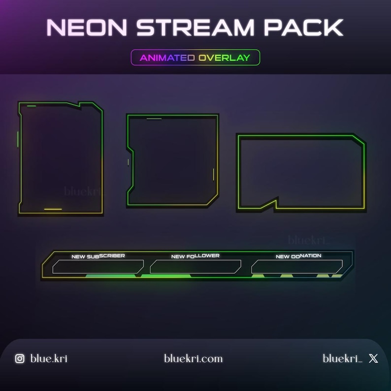 Neon Stream Pack – Animated Overlay With Vibrant Cyberpunk Aesthetic ...