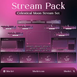 Minimal Moon Stream Pack - Celestial Themed Twitch Overlay | Celestial ...