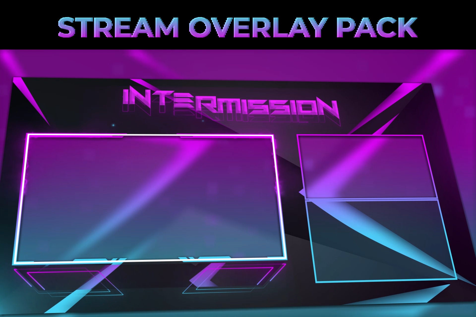 Purple Animated Stream Overlay Pack | Twitch Overlay Package | Animated ...
