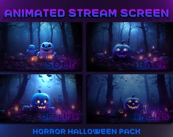 Halloween Animated Stream Screens: Pumpkin Twitch Overlay Package - Etsy