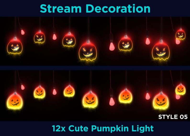 Halloween Stream Decoration | Pumpkin Lights Animated Overlay (WEBM ...