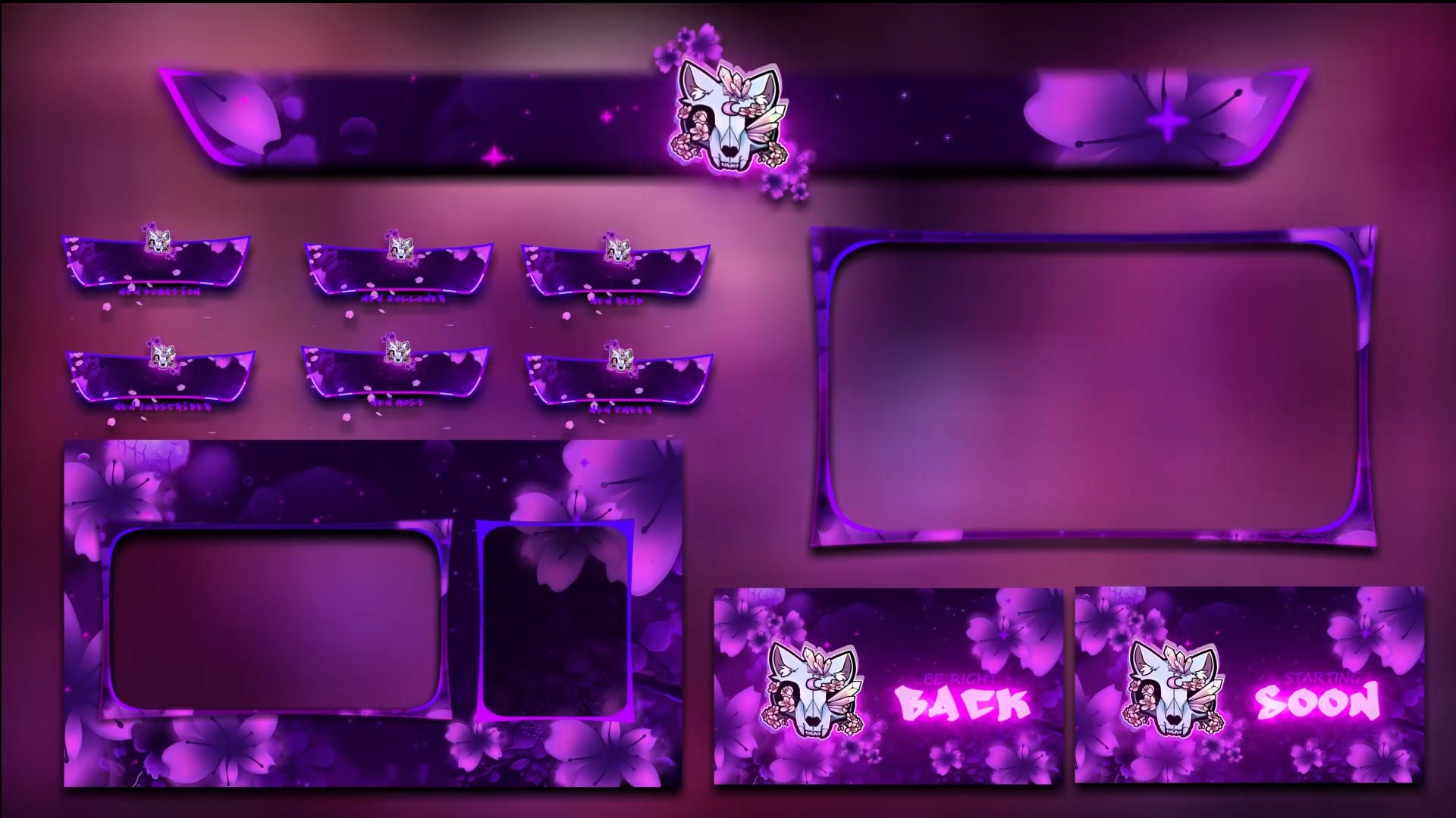 Custom Twitch Overlay Package | ANIMATED Stream Package: Screens ...