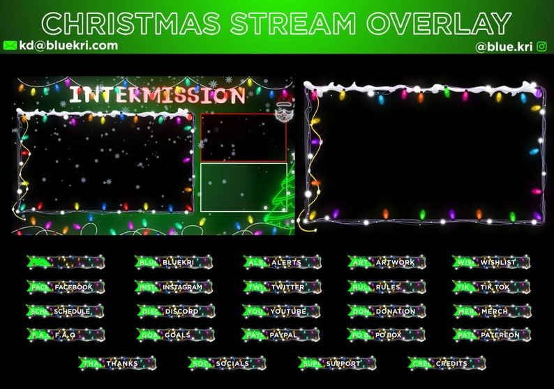 Twitch Overlay Package Christmas Animated Stream Overlay Pack Animated ...