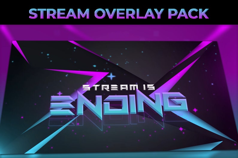 Purple Animated Stream Overlay Pack | Twitch Overlay Package | Animated ...