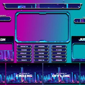 Retro Pixel Art Twitch Stream Package | Pixel-themed Twitch Stream ...