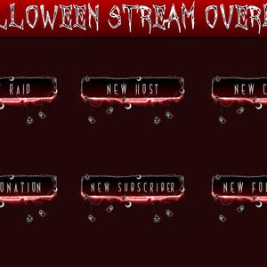 Gothic Neon Halloween Stream Overlay With a Red | Pumpkin Twitch ...