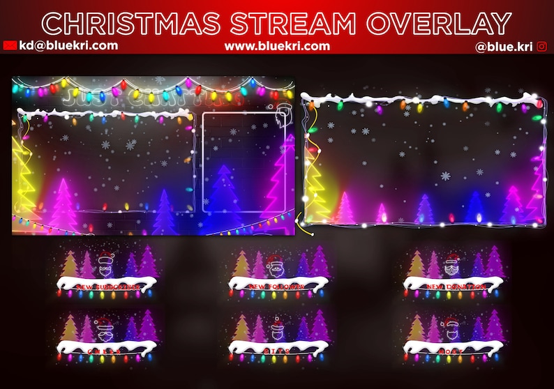 Animated Christmas Stream Overlay for Twitch |x-maxstream Overlay ...
