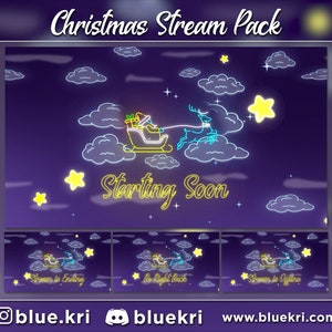 Animated Christmas Stream Overlay for Twitch, Youtube Christmas Stream ...