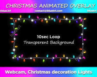 Twitch Animated Christmas Lights Webcam Overlay / Holiday Twitch Webcam ...