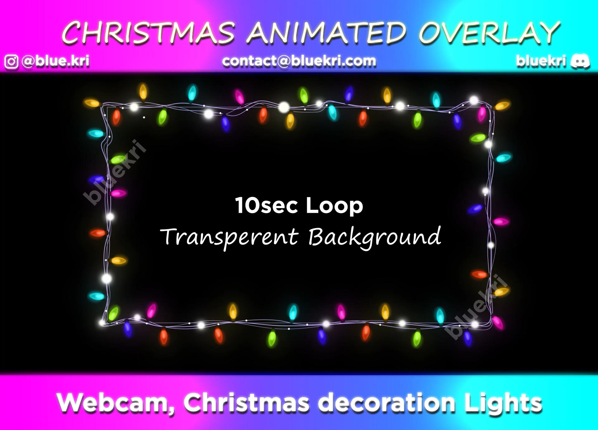 Twitch Animated Christmas Lights Webcam Overlay / Holiday Twitch Webcam ...