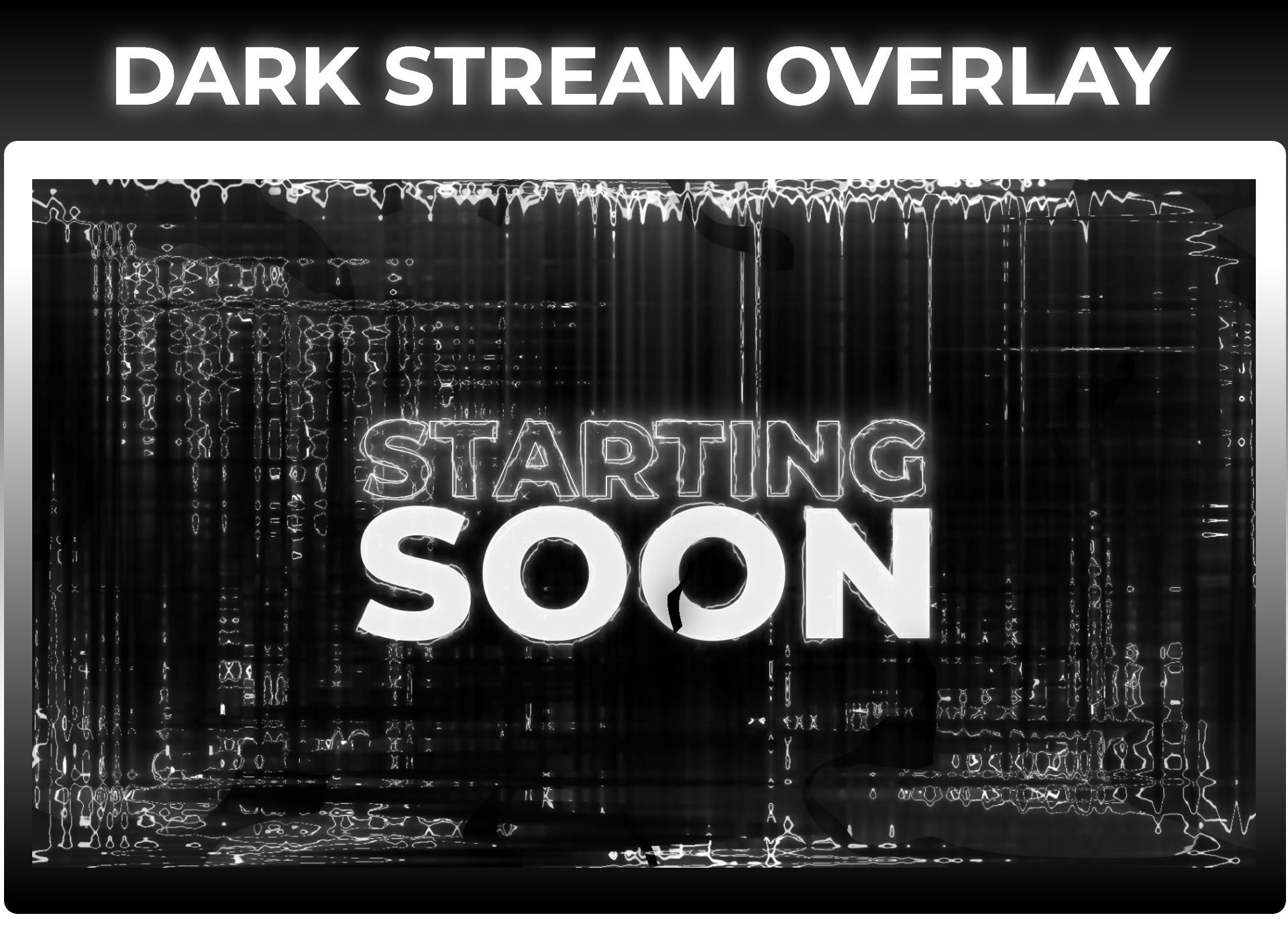 Animated DARK Stream Overlays Package for Twitch, Dark Stream Overlay ...