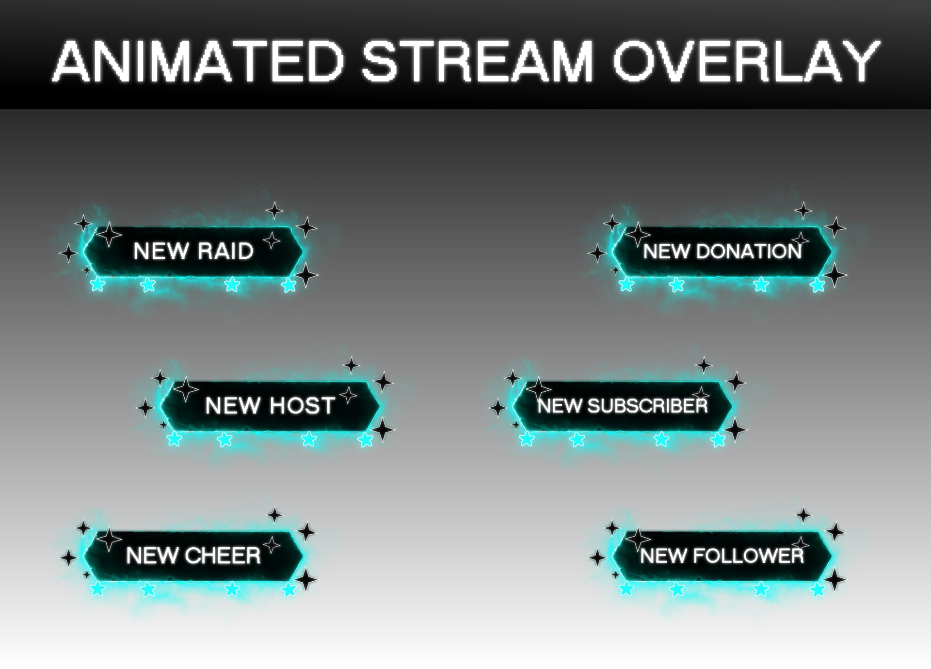Animated Stream Overlay Pack | Starlight Glow Twitch, Youtube Layout - Etsy