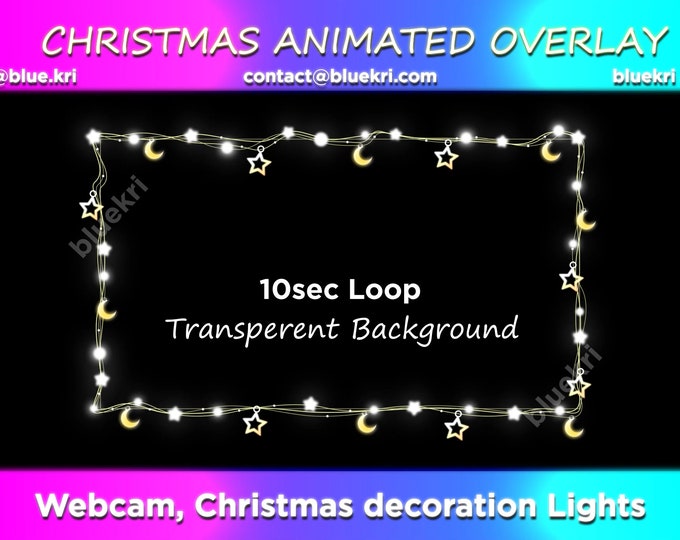 Animated Christmas Lights Webcam Overlay | Holiday Twitch Stream Frame ...