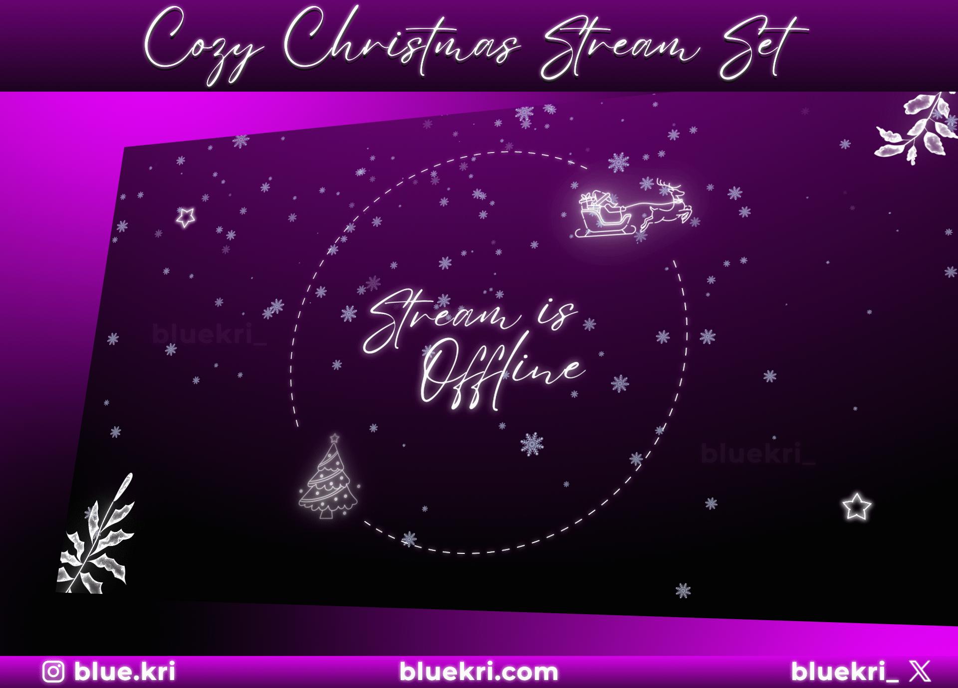 Cozy Christmas Stream Overlay Package Pink | Animated Christmas Twitch ...