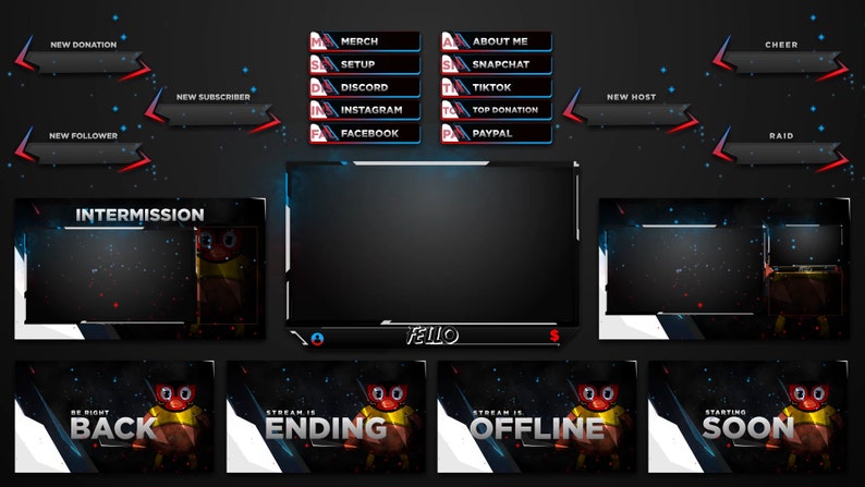 Custom Twitch Overlay Package L ANIMATED Stream Package, CUSTOM ...