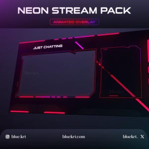 Futuristic Neon Stream Pack Twitch Stream Overlays | Neon Stream ...