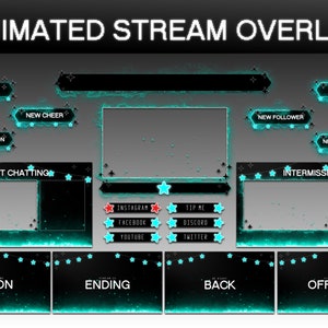 Animated Stream Overlay Pack | Starlight Glow Twitch, Youtube Layout - Etsy