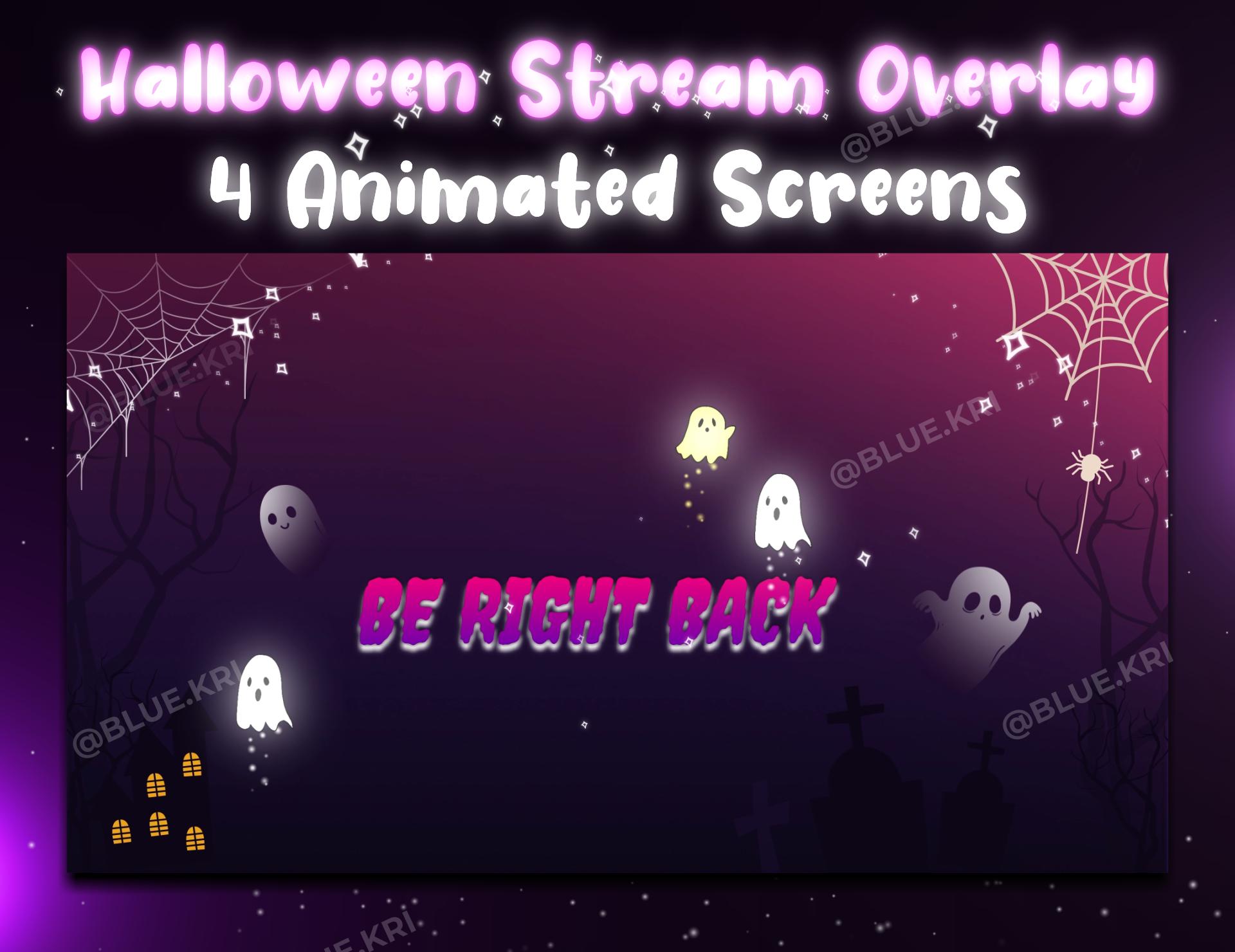Cozy Halloween Twitch Overlay Package | Cute Animated Stream Overlays ...