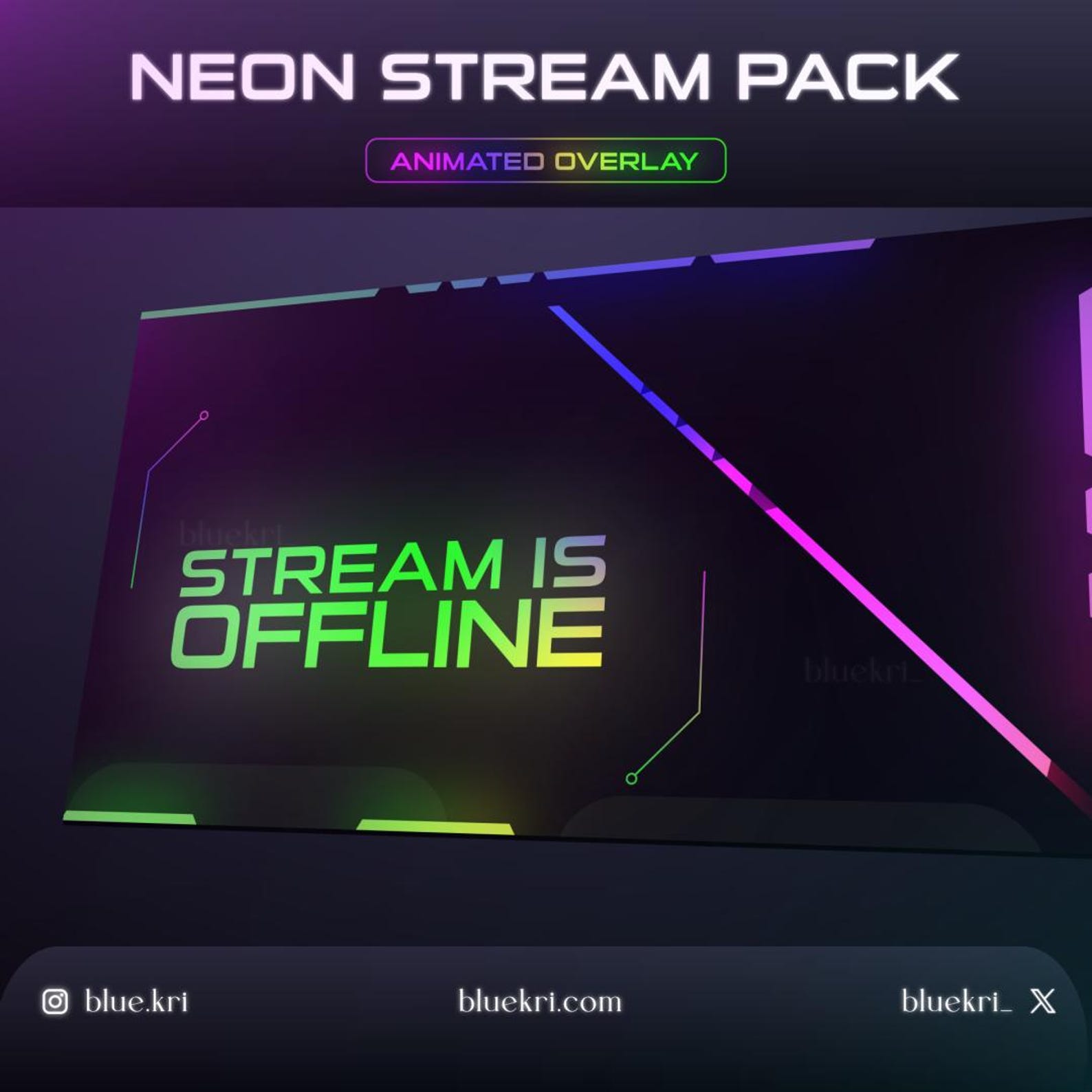 Neon Stream Pack – Animated Overlay With Vibrant Cyberpunk Aesthetic ...