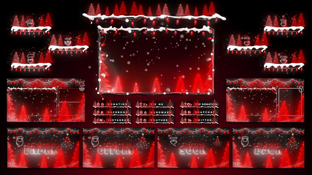 Stream Twitch Overlay Christmas Twitch Christmas-themed Overlay Package ...