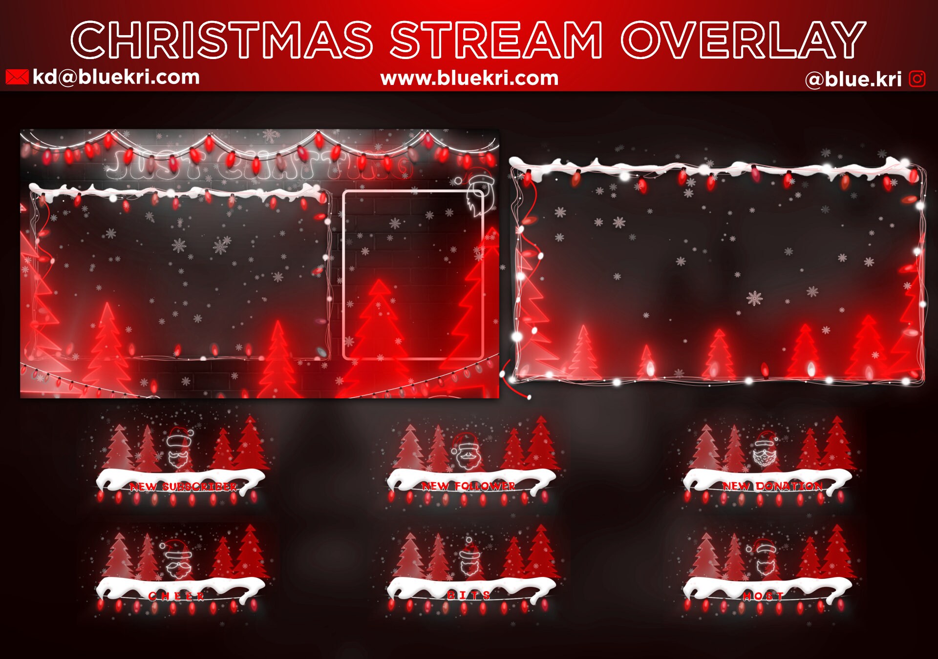 Christmas Streaming Pack – Animated Screen, Alerts, Stickers & Panels ...