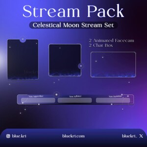 Celestial Moon Stream Overlay Pack, Your Live Streaming Experience With ...