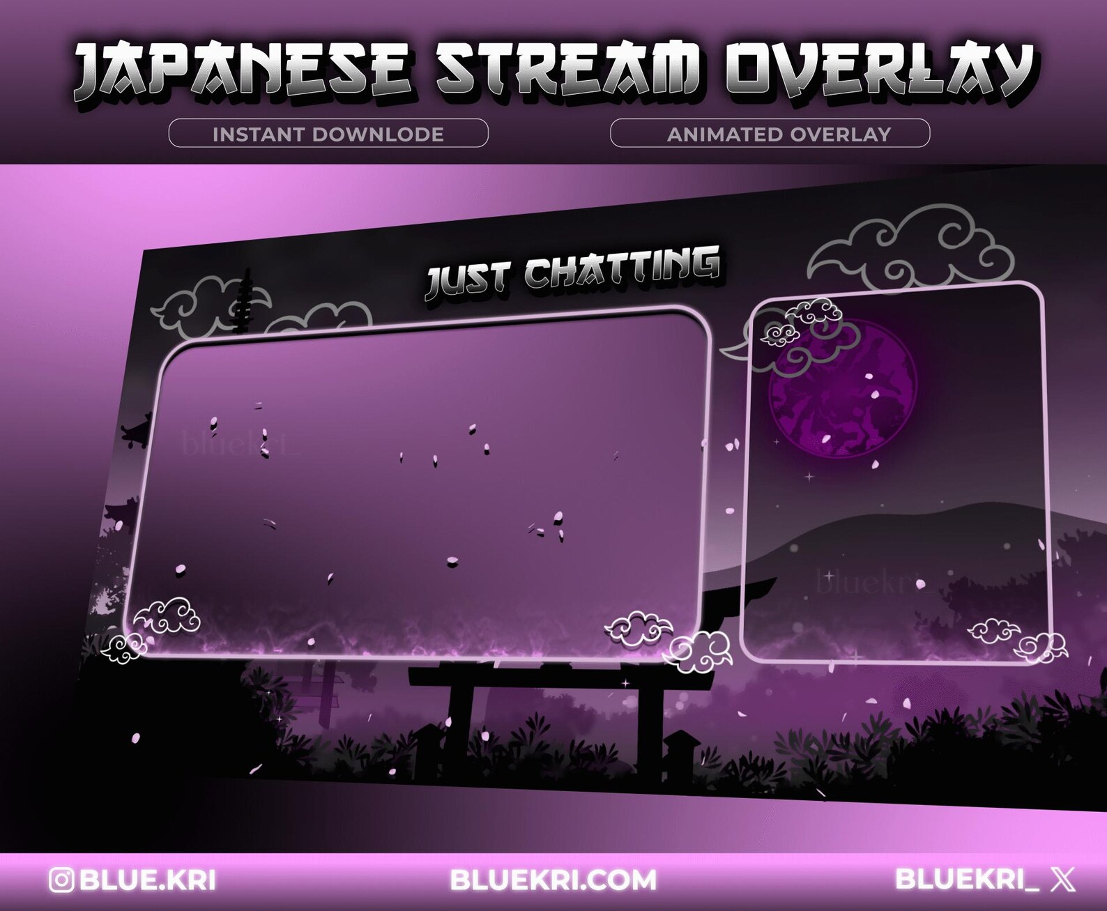 Japanese-themed Animated Stream Overlay | Stream Overlays, Panels ...
