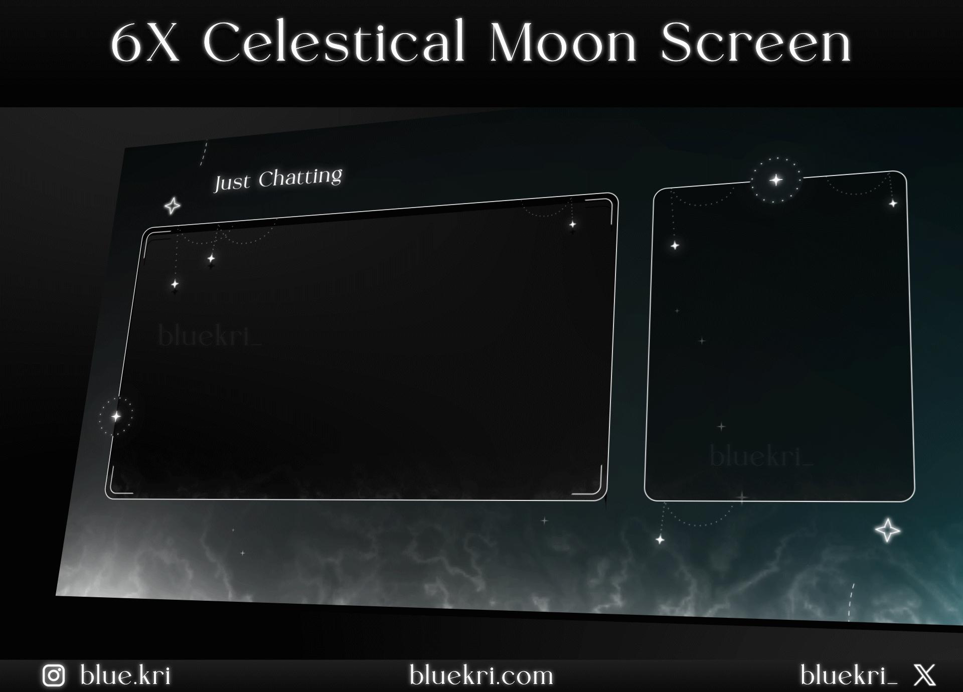 6X Celestial Moon Screen – Cosmic-themed Stream Screens | Animated ...