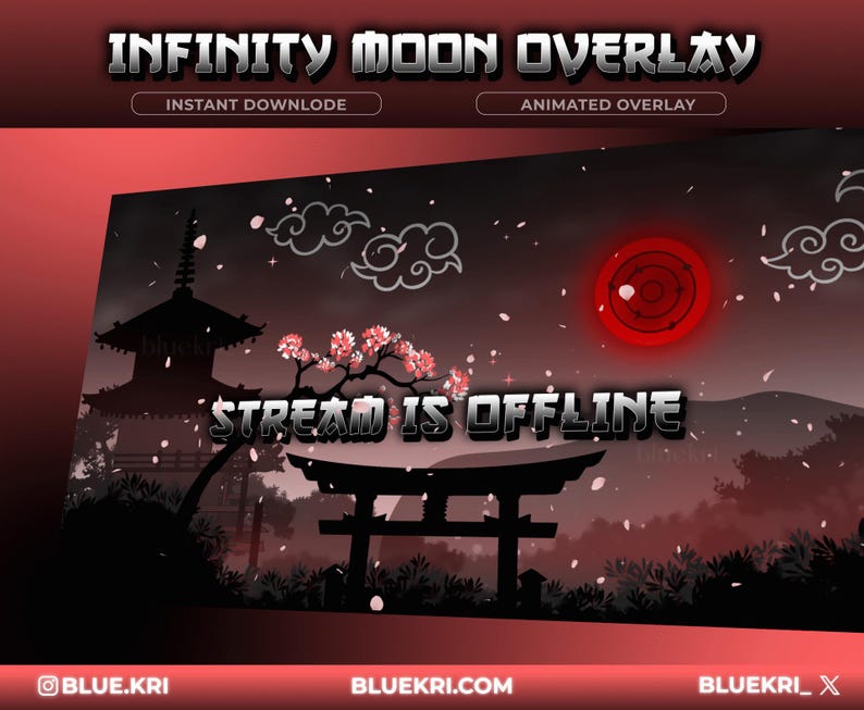 Animated Twitch Overlay Infinity Moon, Digital Download, Stream Package ...