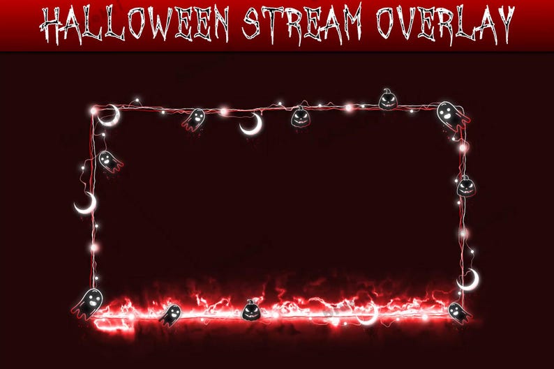 Gothic Neon Halloween Stream Overlay With a Red | Pumpkin Twitch ...