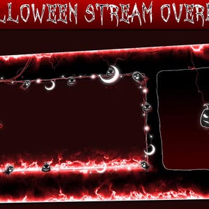 Gothic Neon Halloween Stream Overlay With a Red | Pumpkin Twitch ...