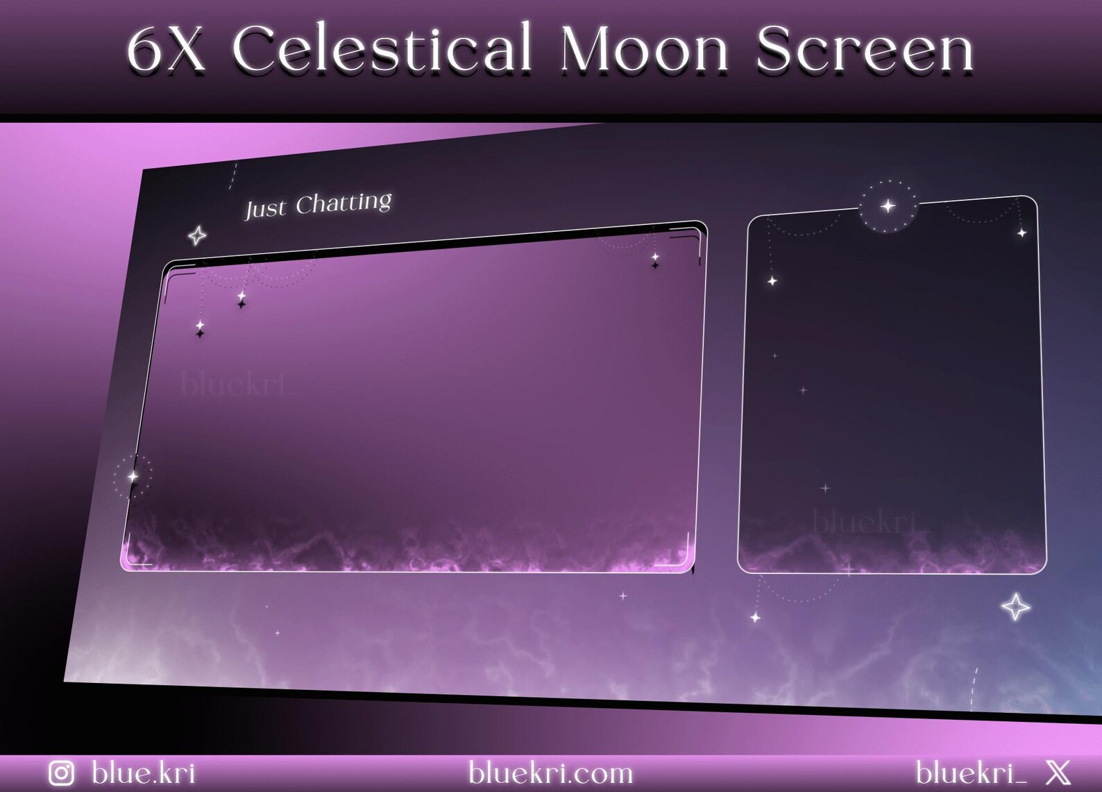 Celestial Moon Stream Overlay Screens | Animated Twitch Screens - Etsy