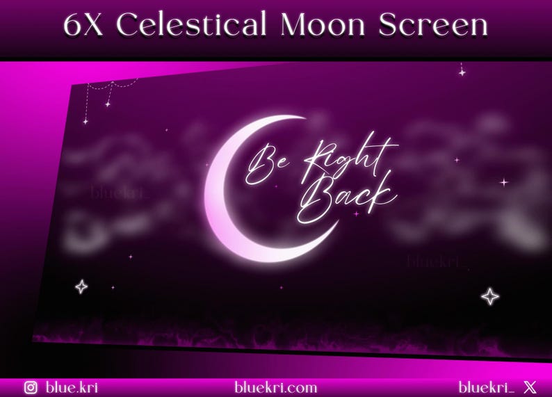 Pink Celestial Moon Animated Stream Screens | Twitch Overlay (6x) - Etsy