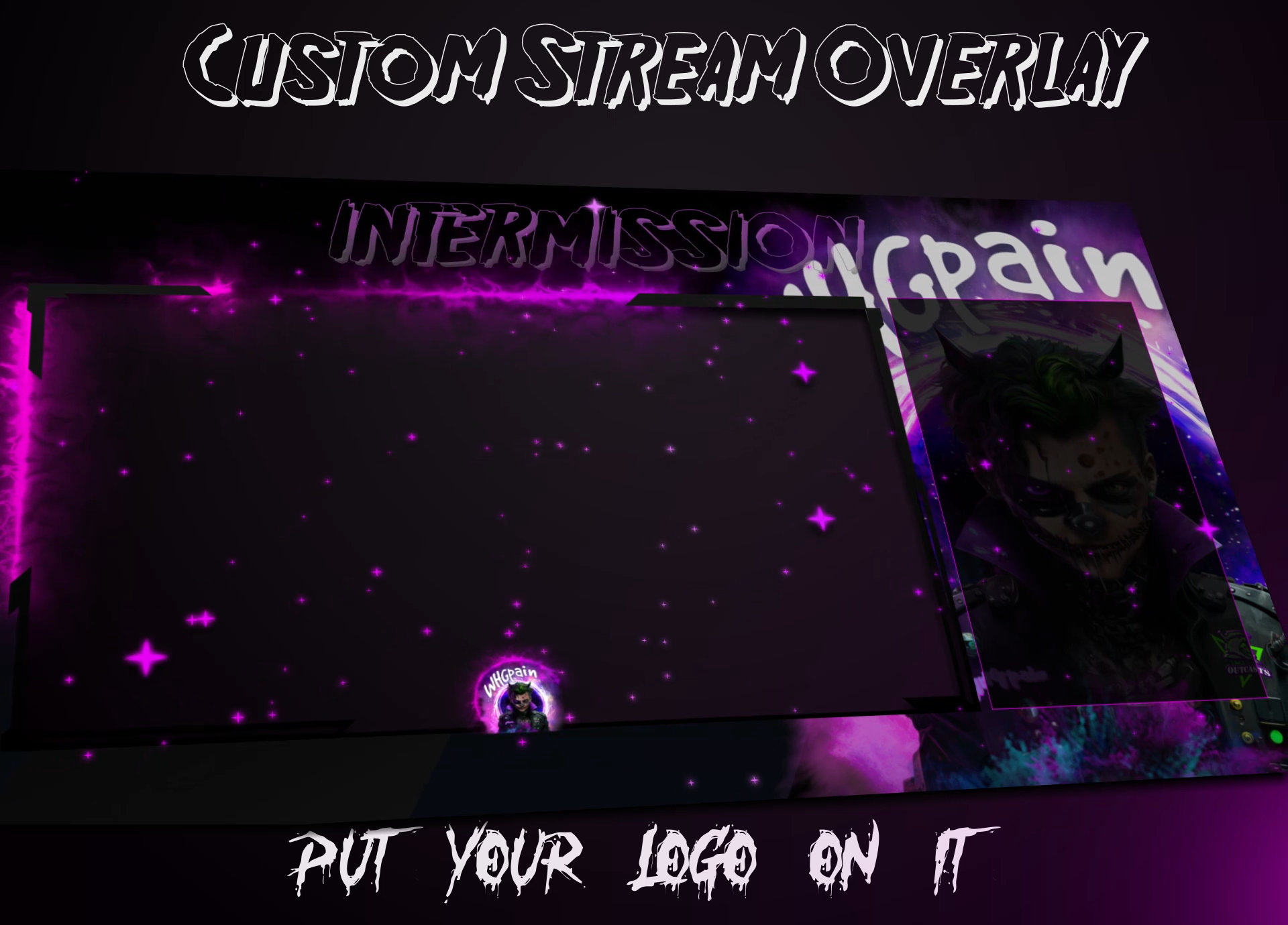 Custom Twitch Overlay Package L Vibrant Custom Stream Overlay | Purple ...