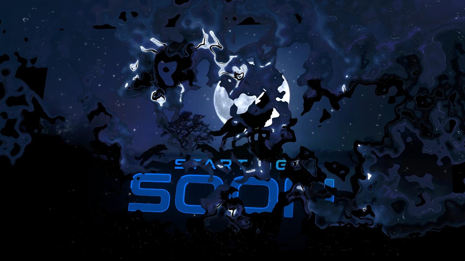 Lunar Wolf Stream Overlay: Green and Blue Twitch Package, Wolf Overlay ...