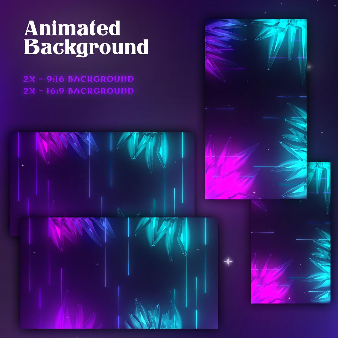 Neon Crystal V-tube Overlay Pack – Stream in Style! | Twitch Neon ...