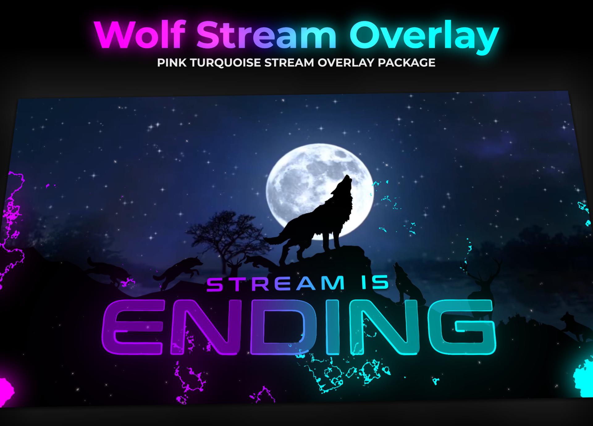 Wolf-themed Stream Overlay Package | Twitch Overlay Package | Stream ...