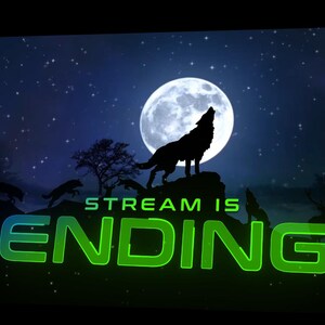 Lunar Wolf Stream Overlay: Green and Blue Twitch Overlay Pack, Wolf ...