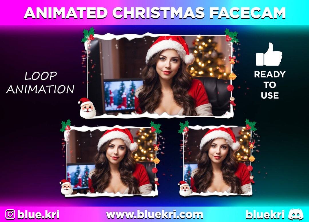 Webcam Overlay Pack Christmas Theme - Full Animated Facecam Pack for ...
