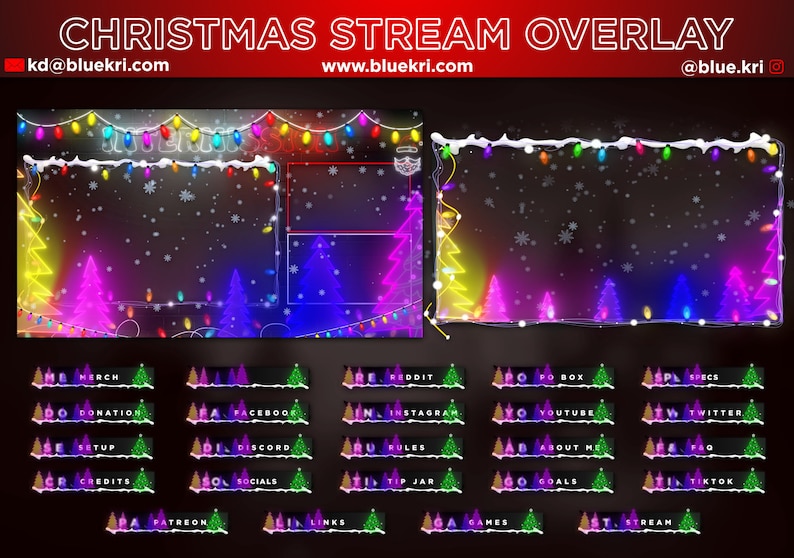 Animated Christmas Stream Overlay for Twitch |x-maxstream Overlay ...