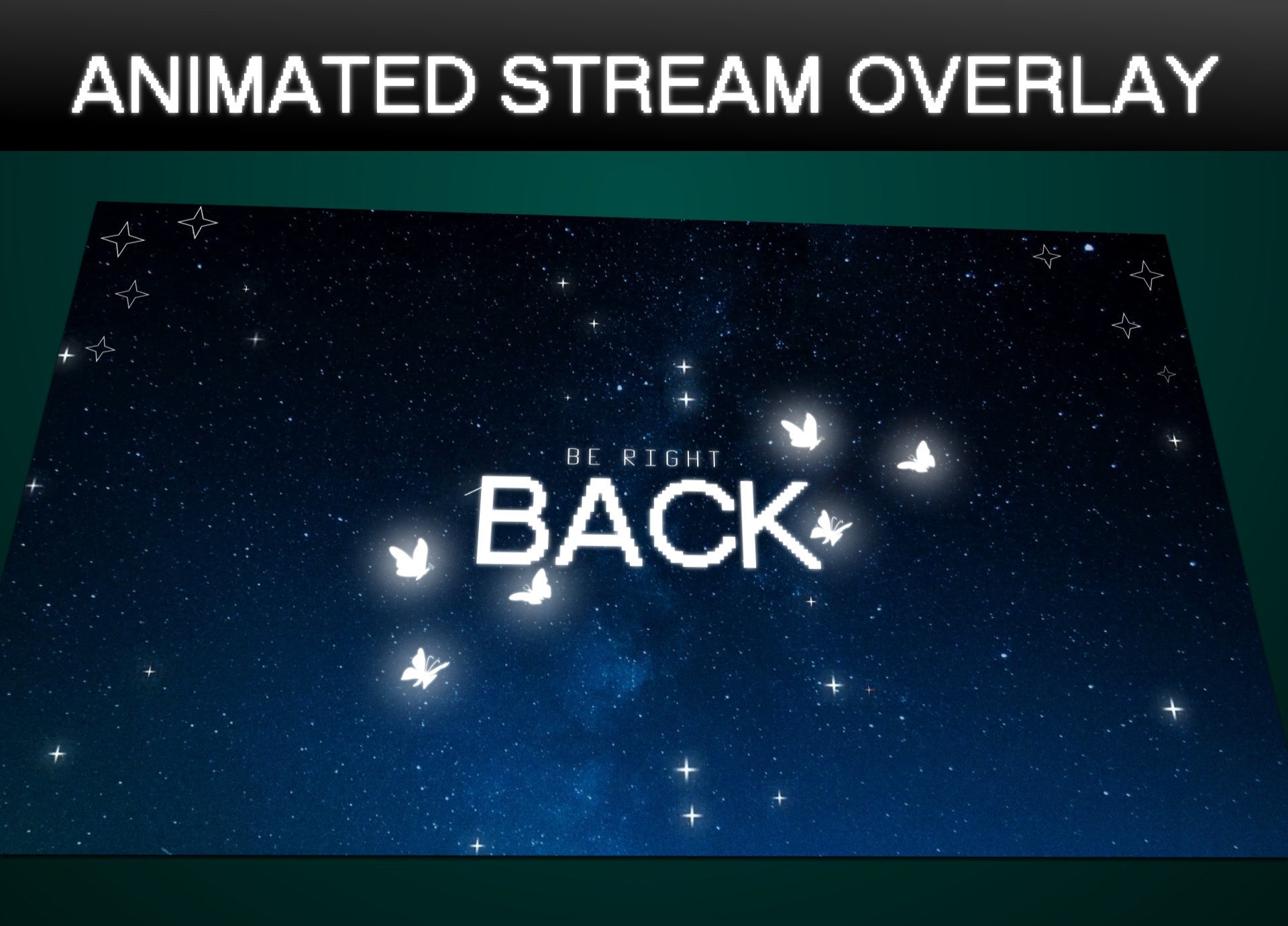 Dynamic Neon Stream Overlay Package Animated Star Falling & Neon Space ...