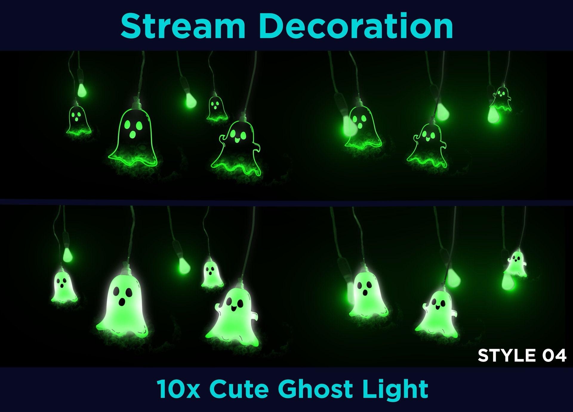 10X Halloween Cute Ghost Lights Animated Twitch Stream - Etsy