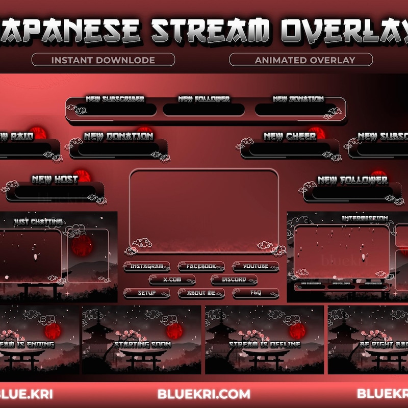 Anime Twitch Overlay - Etsy