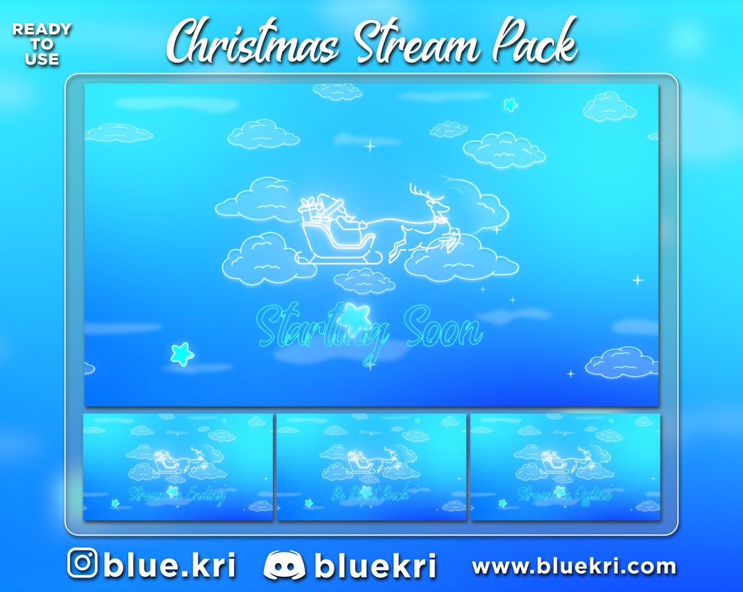 Christmas Stream Overlay Package, Winter Christmas Complete Streaming ...